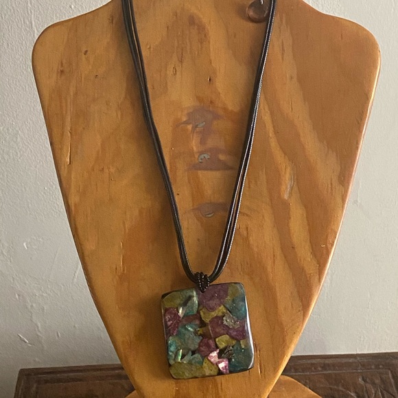 Jewelry | Capiz Shell Mosaic Braided Leather Necklace | Poshmark